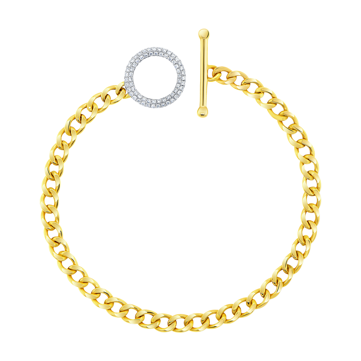 Diamond Toggle Gold Curb Link Bracelet – Huffords Jewelry